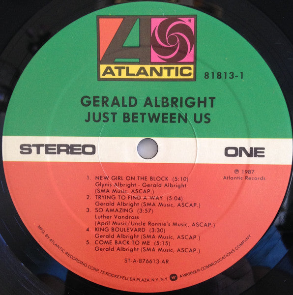 Gerald Albright Just Between Us - 1987-Smooth Jazz (Mint Vinyl) – Retro ...