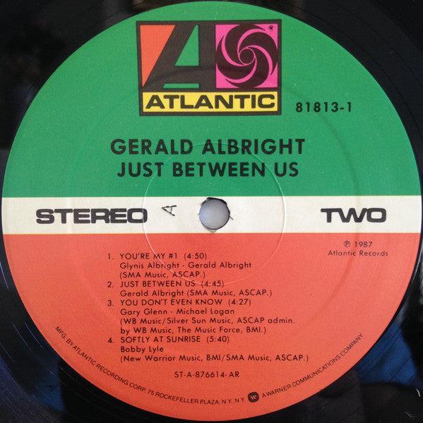 Gerald Albright Just Between Us - 1987-Smooth Jazz (Mint Vinyl) – Retro ...