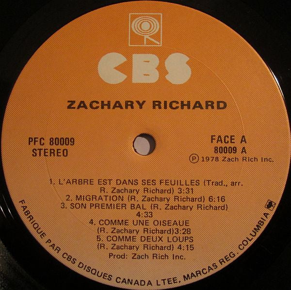 Zachary Richard – Migration Zachary Richard - Migration album cover Mo ...